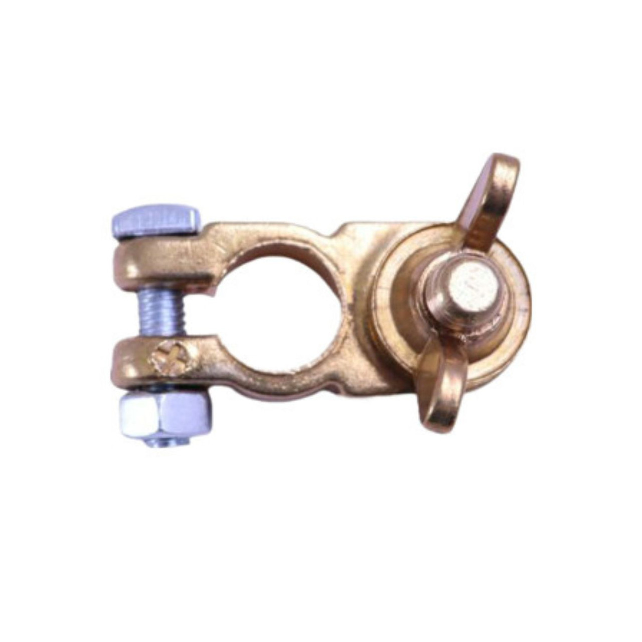 Battery Terminal, Heavy Duty, Positive, Clamp, Brass Wingnut - TWL NZ