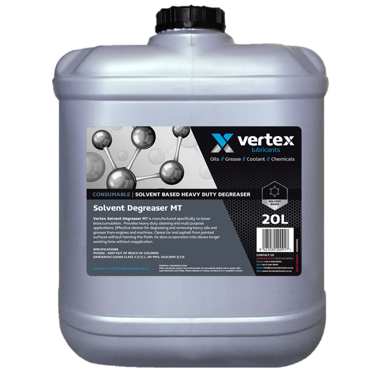 Vertex CH Solvent Degreaser MT 20L - TWL NZ