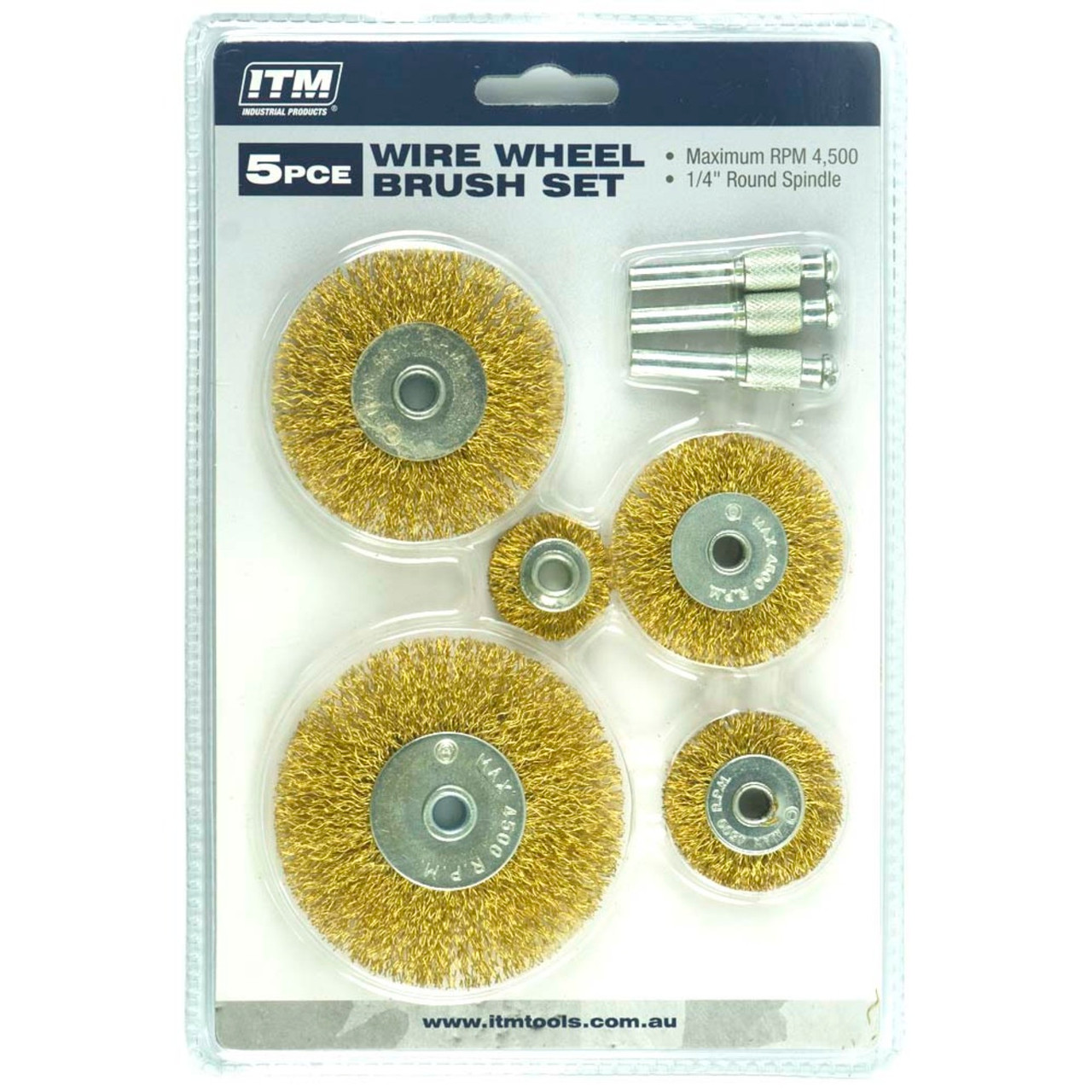 ITM 5 Piece Crimp Wire Wheel Brush Kit - TWL NZ
