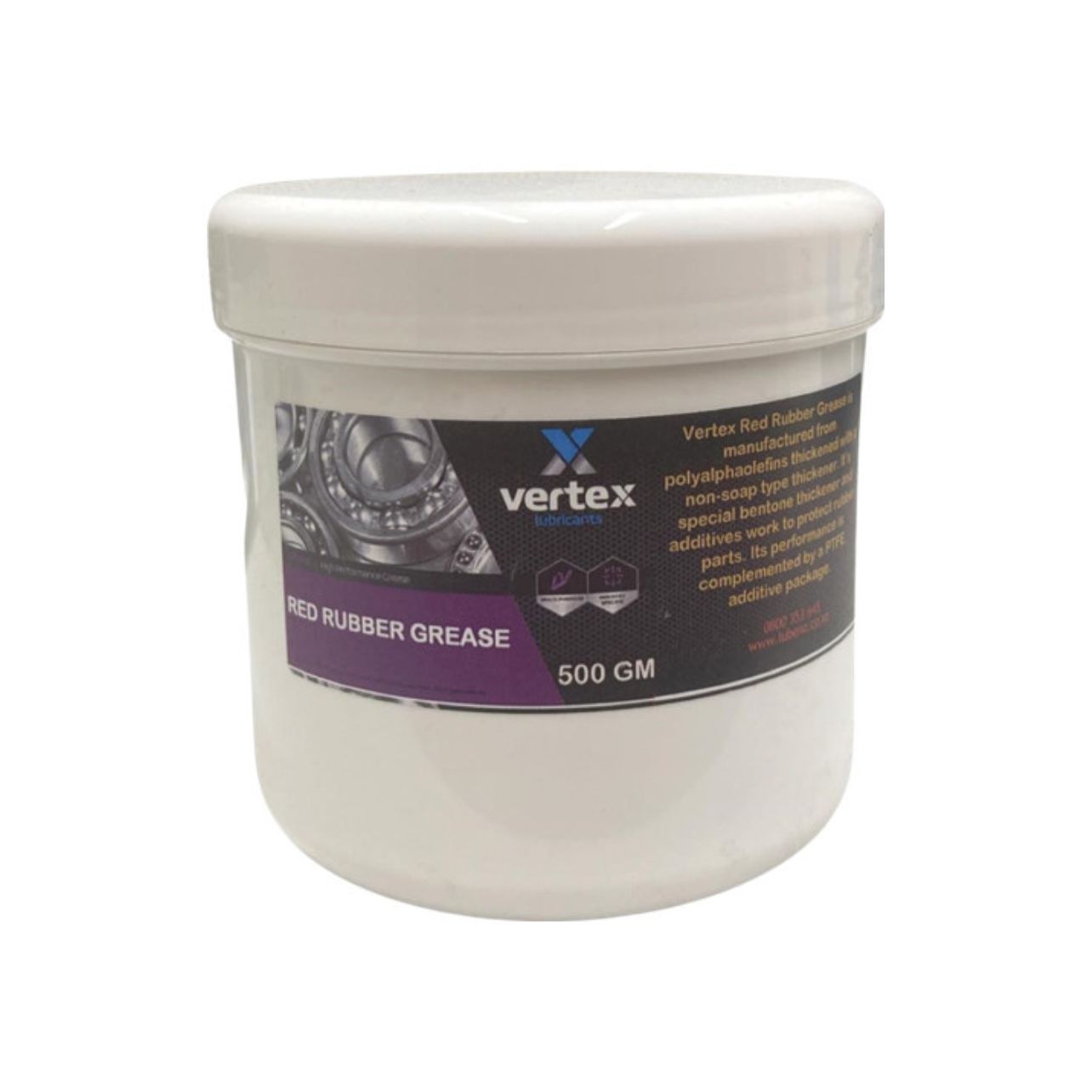 Vertex GR Vertex Red Rubber Grease 500gm - TWL NZ