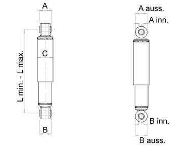 Shock Absorber - Intra Compressed Length 383mm/F20 - TWL NZ