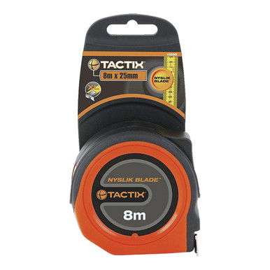 Tactix Tape Measure Coated Blade 25mm x 8M - TWL NZ