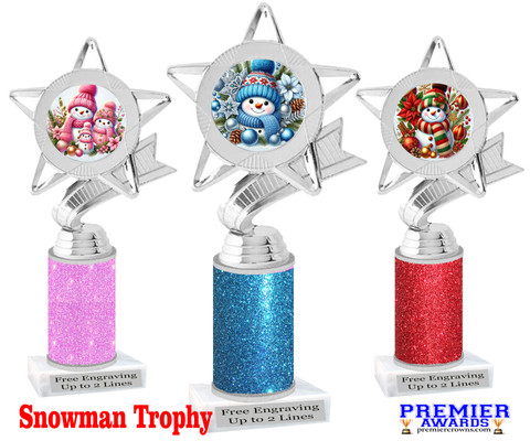 Snowman Glitter Trophy