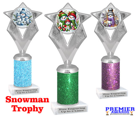 Snowman Glitter Trophy