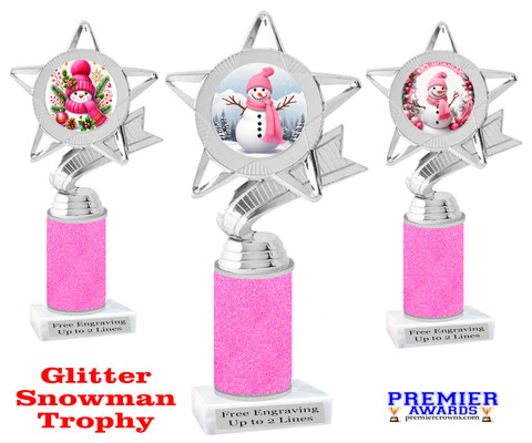 Pink Snowman Trophy