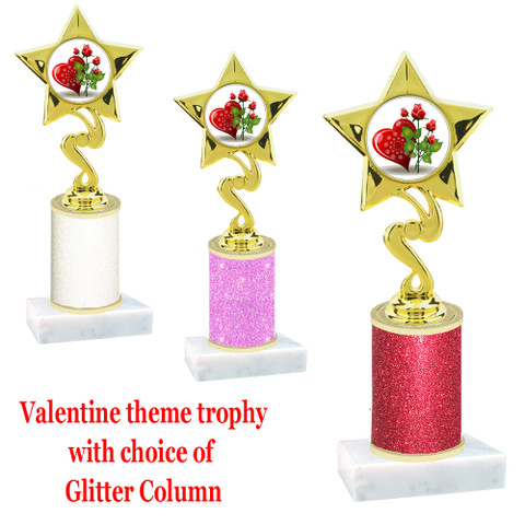 Valentine Themed Glitter Trophy