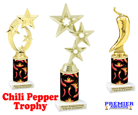 Chili themed trophy