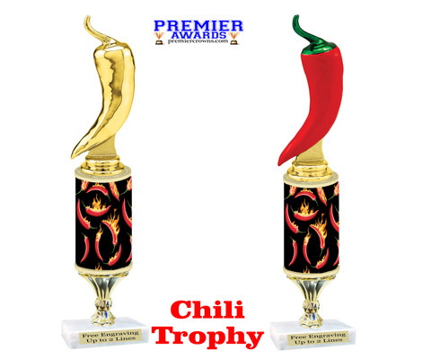 Chili themed trophy