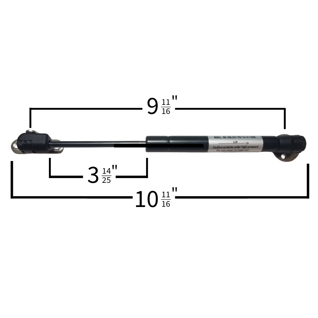 9-11/16" extended length extension damper 100N/22.5lb - Lock Connection ...