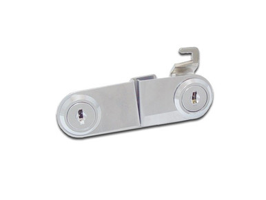 Chrome Swinging Glass Door Lock for Double Door, 1/4 thick