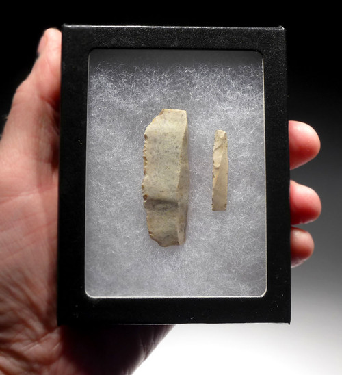 LARGE WORN CRO-MAGNON UPPER PALEOLITHIC AURIGNACIAN BURIN ART GRAVER ...