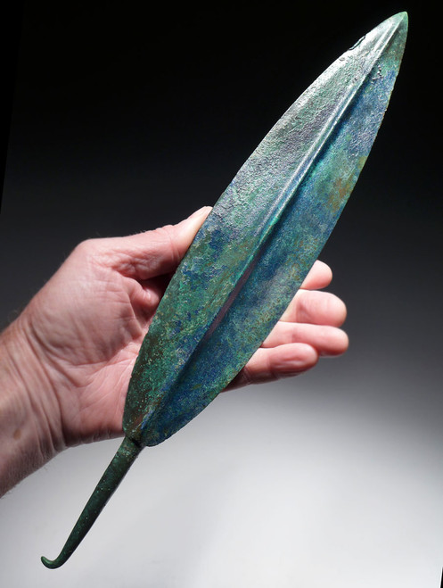 LARGEST MUSEUM-CLASS SUMERIAN ANCIENT BRONZE PHALANX PIKE SPEARHEAD ...