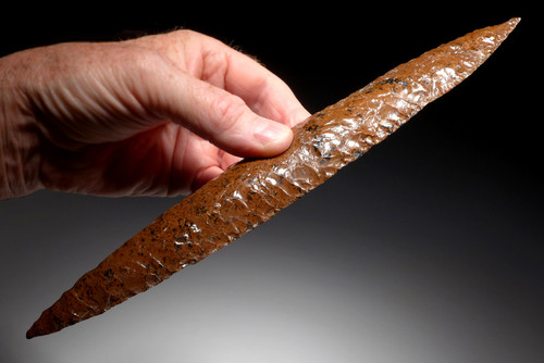 FINEST UNBROKEN PRESTIGE BIFACIAL LEAF BLADE OF RED OBSIDIAN FROM THE ...