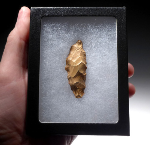 ATERIAN GOLDEN JASPER LEVALLOIS FLAKE SCRAPER TOOL FROM MIDDLE STONE ...