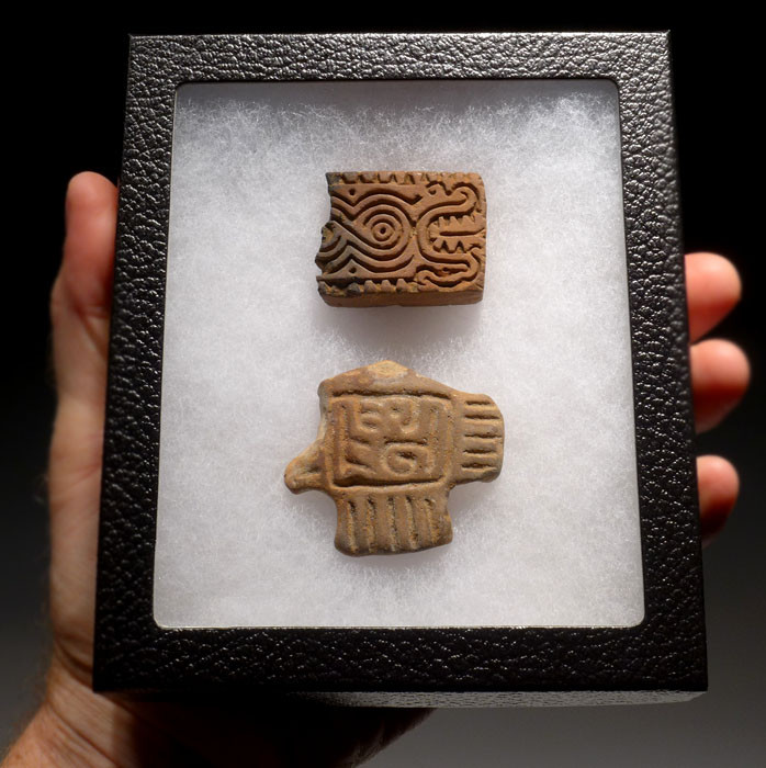 PRE-COLUMBIAN MAYAN BODY PAINT STAMPS SEALS
