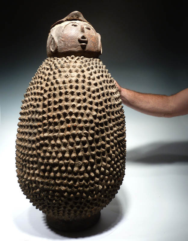 LOBI AFRICAN TRIBAL POT VESSEL SHRINE CERAMIC EFFIGY