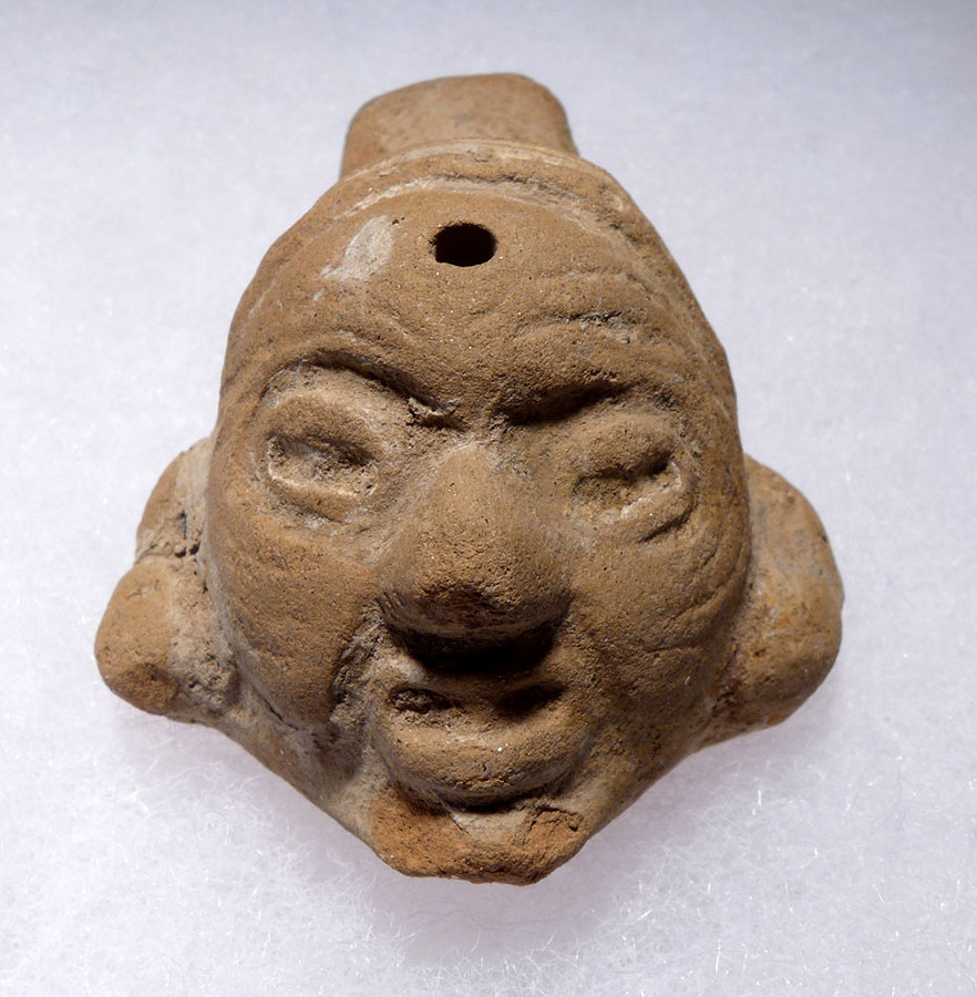 MAYAN POTTERY WHISTLE BACAB DEITY PRE-COLUMBIAN MUSICAL INSTRUMENT