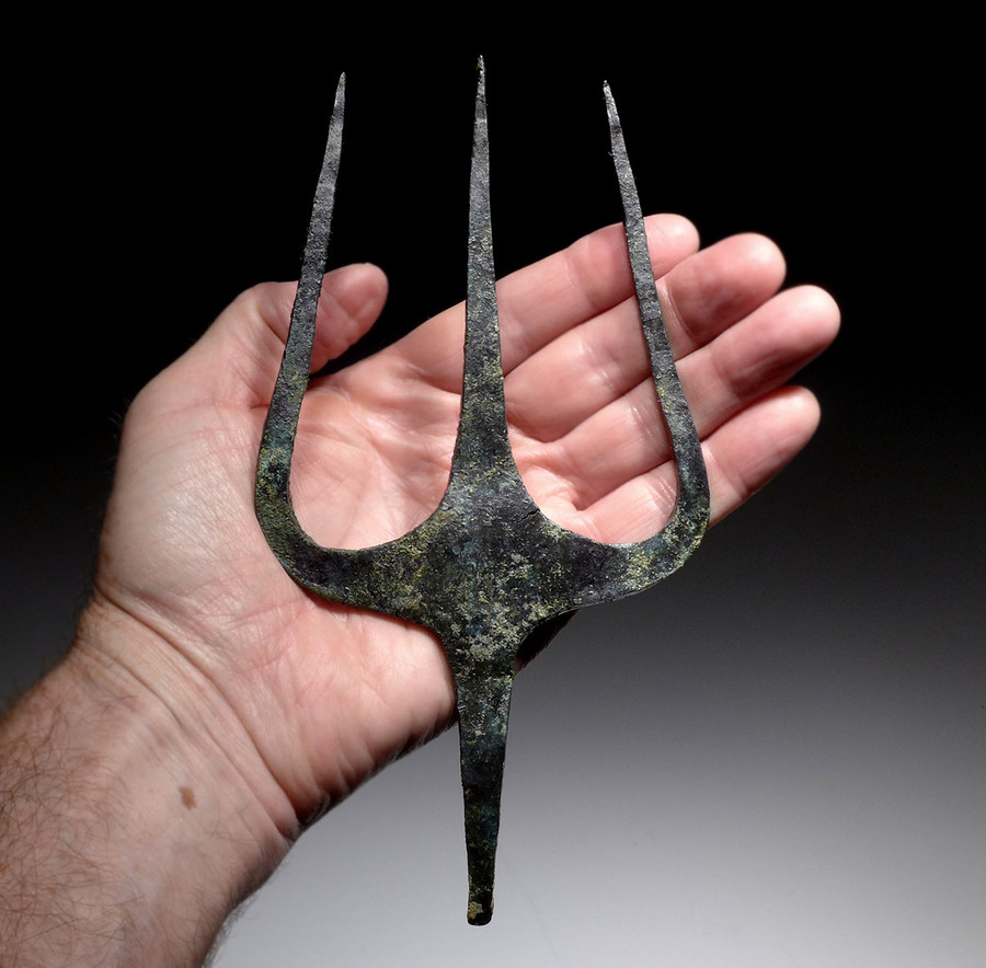 ANCIENT BRONZE TRIDENT NEAR EASTERN LURISTAN