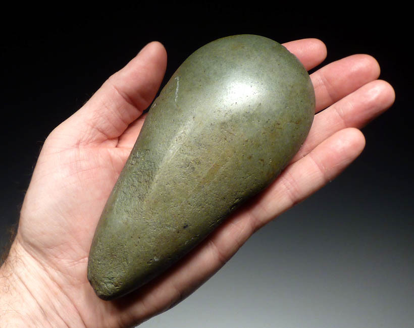 MAGNIFICENT LARGE PRE-COLUMBIAN MAYAN GREEN STONE CELT WAR AXE *PC019 ...
