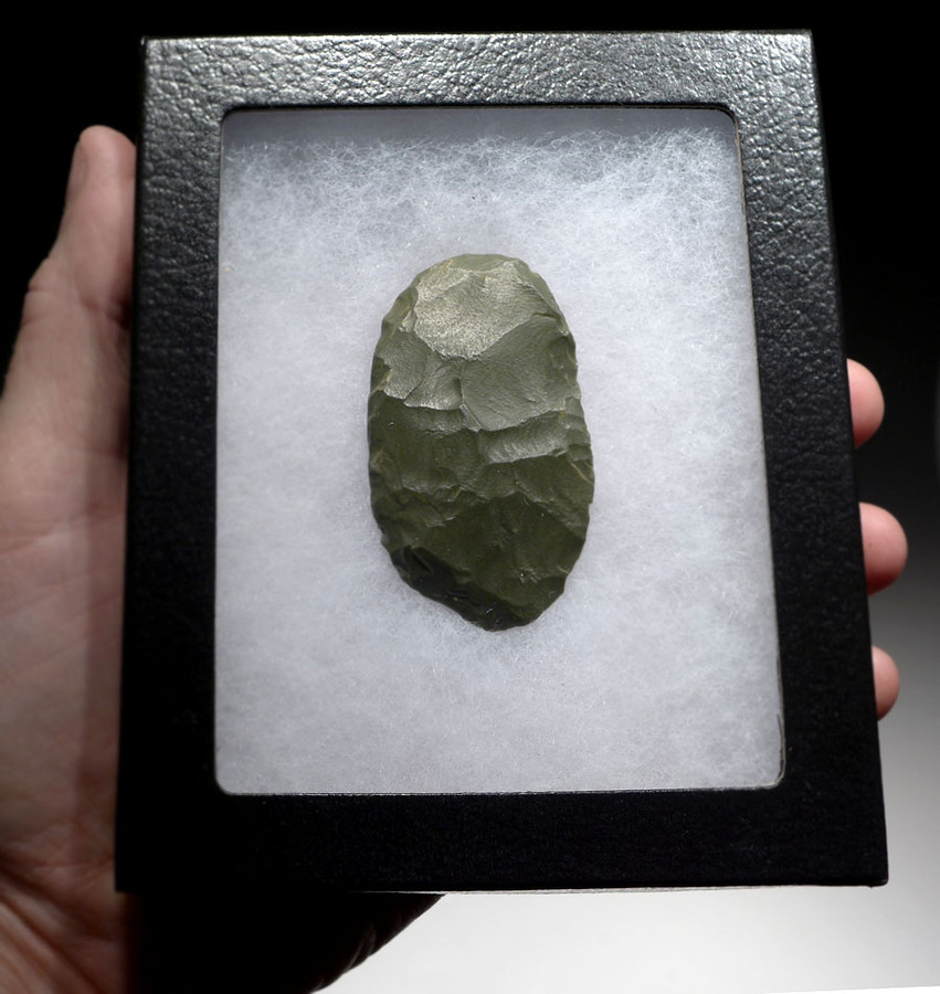 OVATE GREEN JASPER SCRAPER FROM THE TENERIAN AFRICAN NEOLITHIC PEOPLE ...