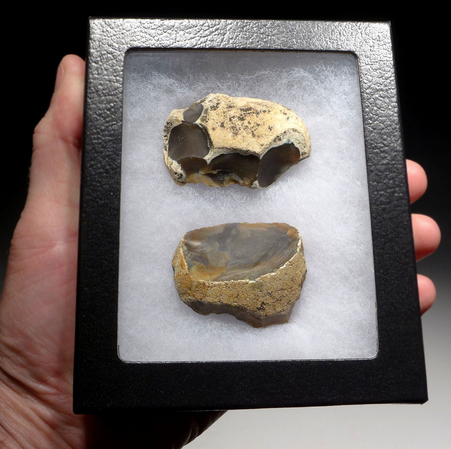 TWO PREHISTORIC BRITISH STONE AGE OLDOWAN PEBBLE TOOL SCRAPERS *PB142 ...