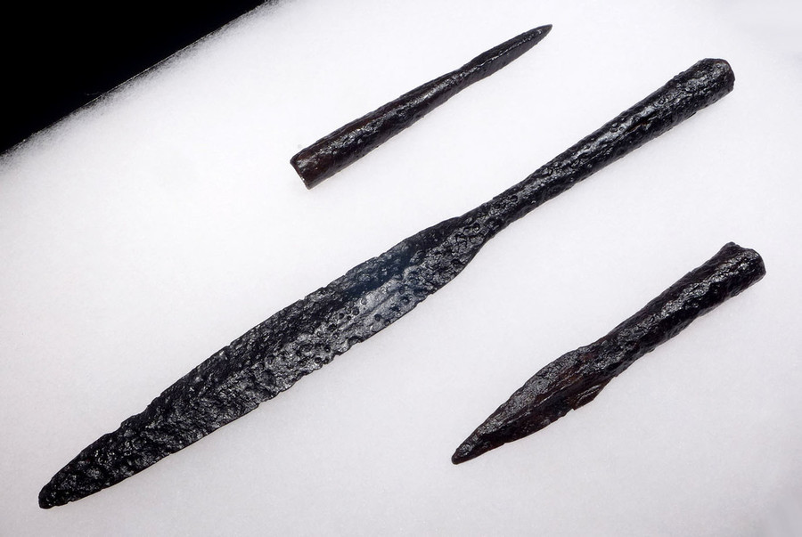 RARE MUSEUM SET OF A CAVALRY LANCE WITH BUTT SPIKE AND THROWING JAVELIN ...