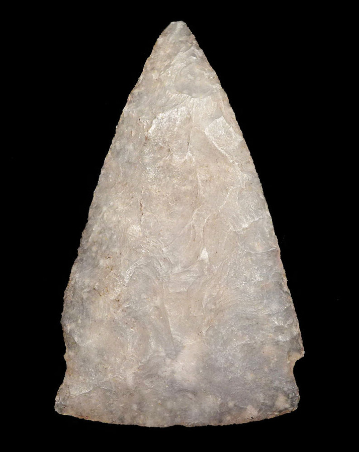 LARGE MAYAN PRE-COLUMBIAN SIDE NOTCH ATLATL ARROWHEAD IN TRANSLUCENT ...