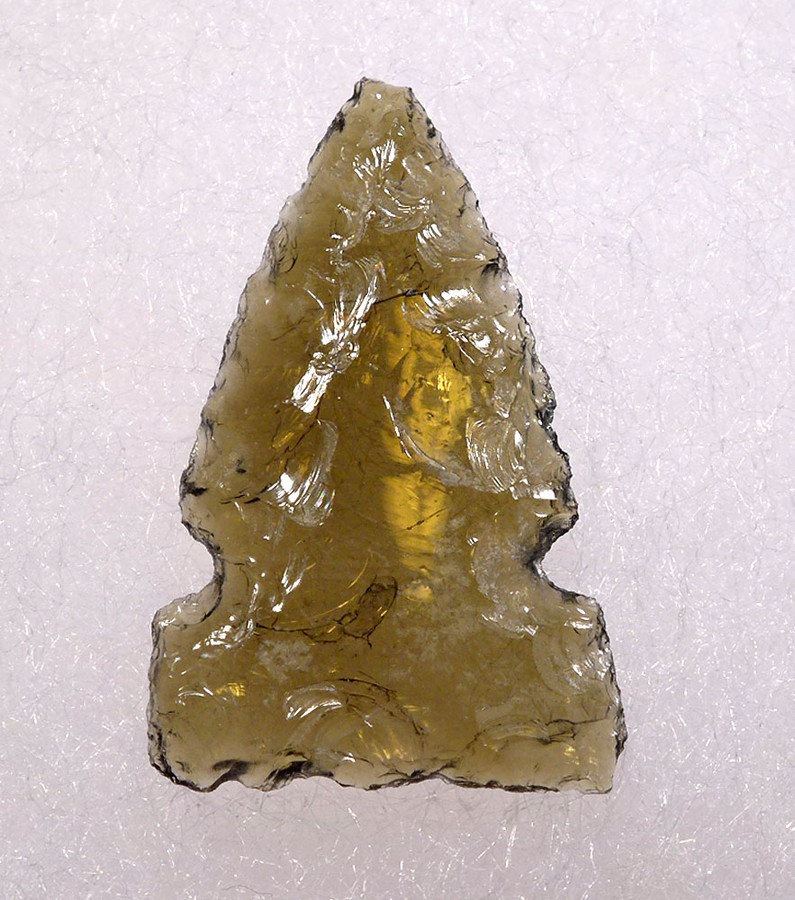 AZTEC PRE-COLUMBIAN ARROWHEAD DART IN RARE GREEN CRYSTAL OBSIDIAN ...