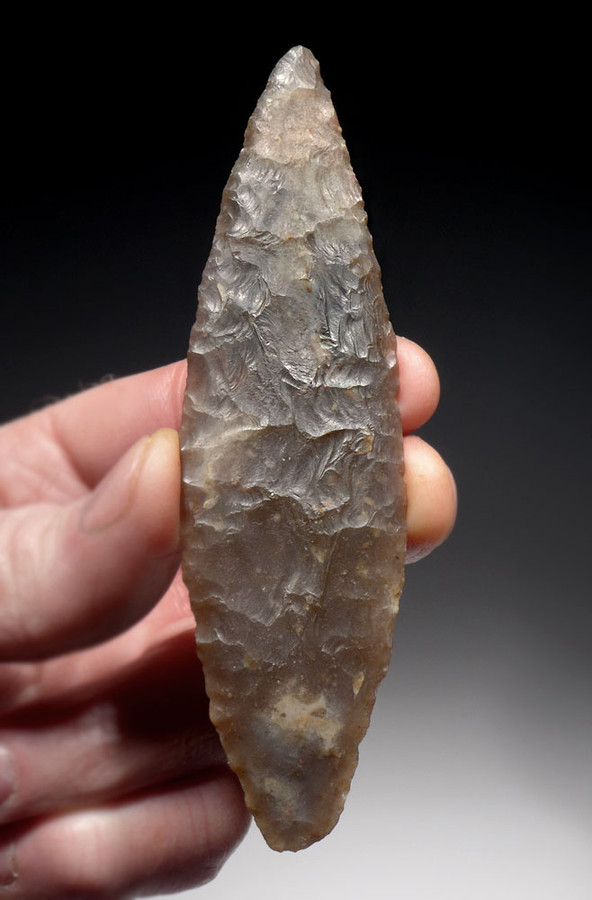 SUPERB BIFACIAL SACRIFICIAL FLAKED DAGGER FROM THE PRE-COLUMBIAN MAYAN ...