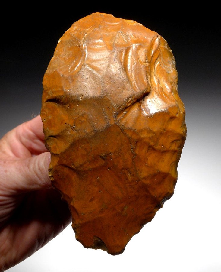 RARE PUMPKIN ORANGE BRITISH LOWER PALEOLITHIC ACHEULEAN HAND AXE FROM ...