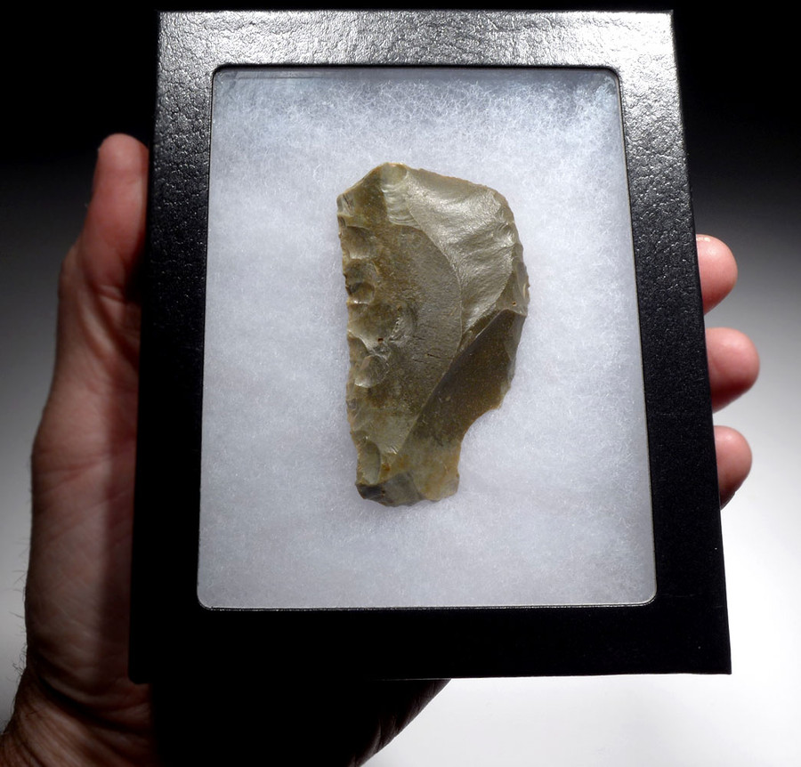 BEST OF THE COLLECTION - REMARKABLE NEANDERTHAL MOUSTERIAN HAFTED SIDE ...