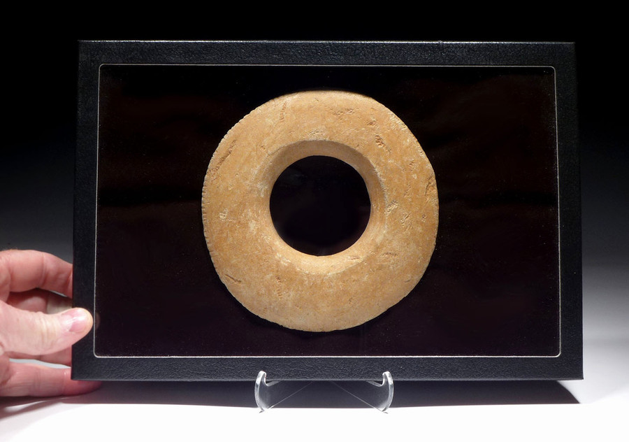 EXTREMELY RARE LARGE SERRATED UNBROKEN STONE RING MACE HEAD OF THE ...
