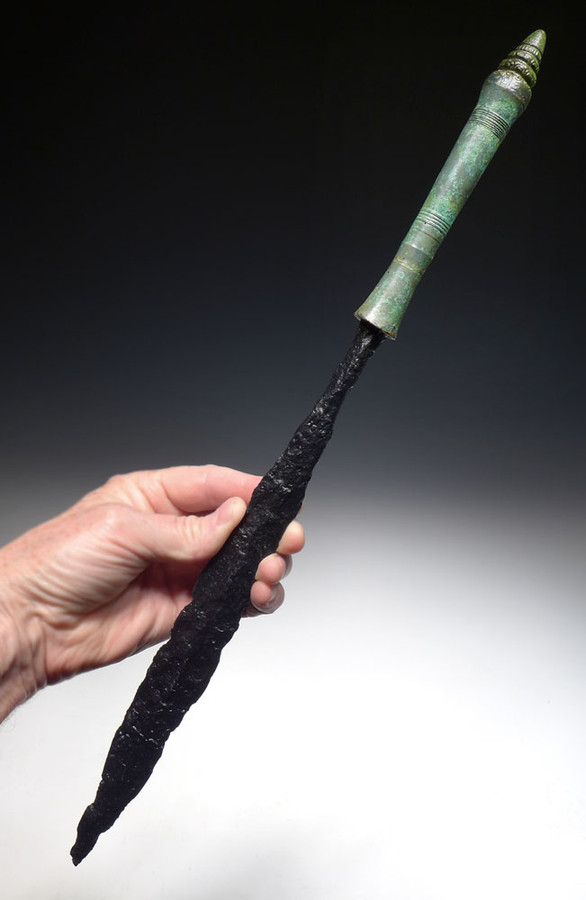 RARE ANGKOR IRON AND BRONZE SWORD FROM THE SOUTHEAST ASIA KHMER EMPIRE ...