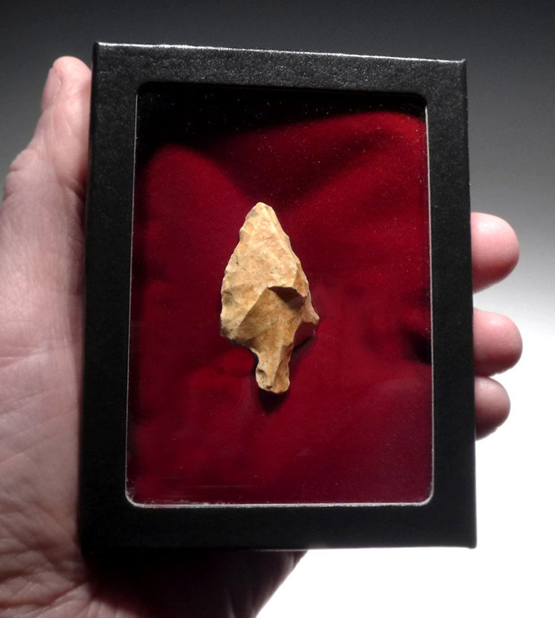 EXCEPTIONAL FLINT ATERIAN TANGED POINT - OLDEST KNOWN ARROWHEAD *AT129 ...