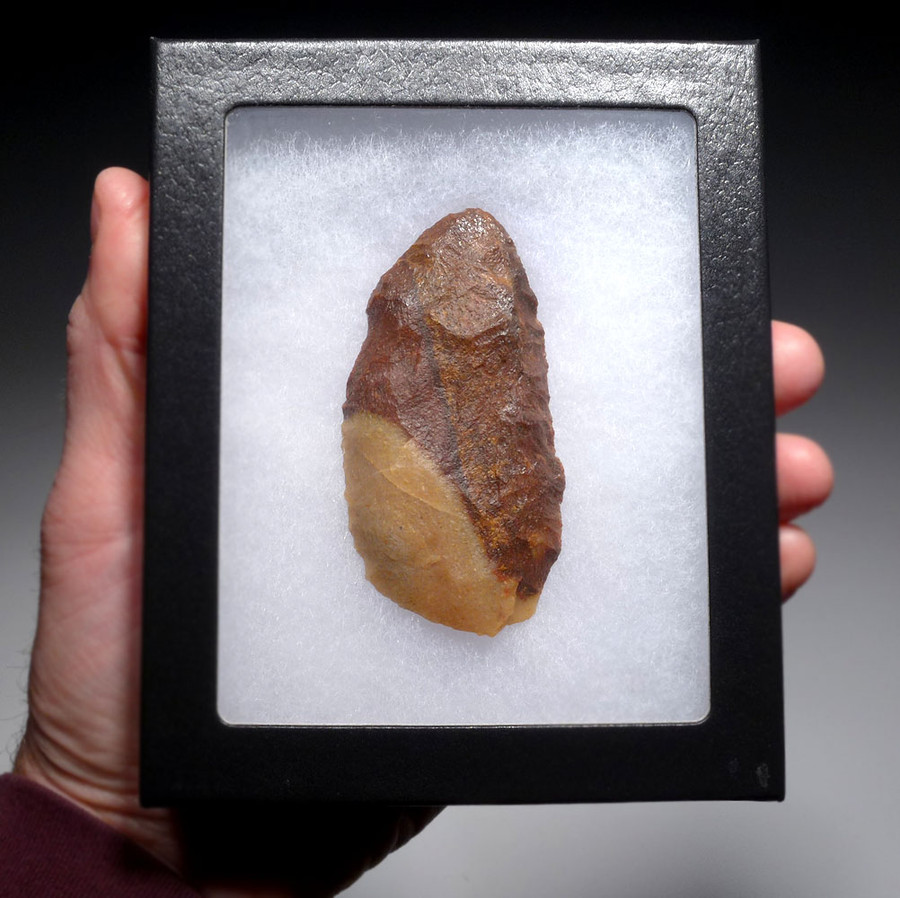 EXCEPTIONAL MIDDLE STONE AGE RED AND GOLD QUARTZITE SIDE SCRAPER TOOL ...