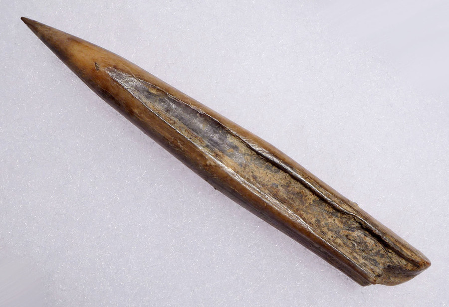 LARGE EXTREMELY RARE EUROPEAN NEOLITHIC BONE PIERCER NEEDLE FROM THE ...