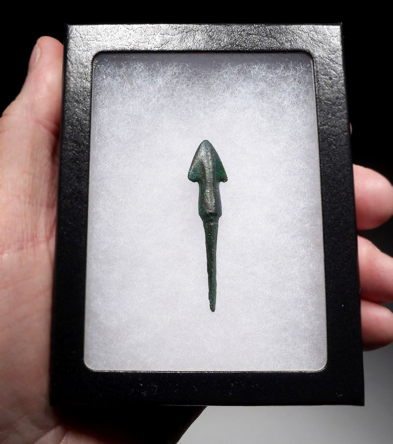 ANCIENT HORSEBACK ARCHER BRONZE ARROWHEAD FROM NEAR EASTERN LURISTAN ...