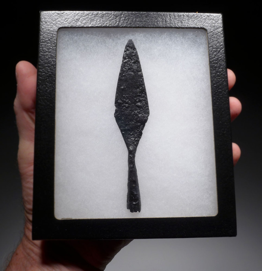 LARGE ANCIENT ROMAN BYZANTINE SOCKETED BROADHEAD ARROWHEAD FROM A ...