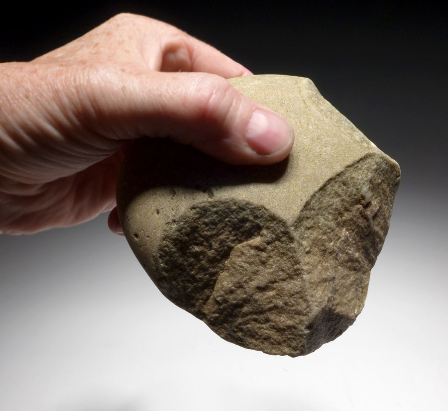 SUPERB HOMO HEIDELBERGENSIS OLDOWAN PEBBLE CHOPPER PROTO-HAND AXE FROM ...