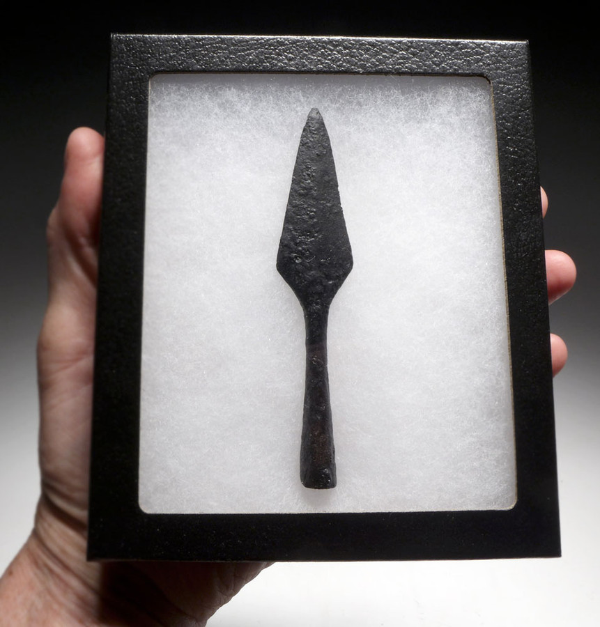 LARGE ANCIENT ROMAN BYZANTINE SOCKETED BROADHEAD ARROWHEAD FROM A ...