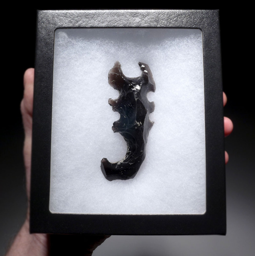 FINEST MAYAN OBSIDIAN SCORPION FLAKED STONE ECCENTRIC PRESTIGE EFFIGY ...