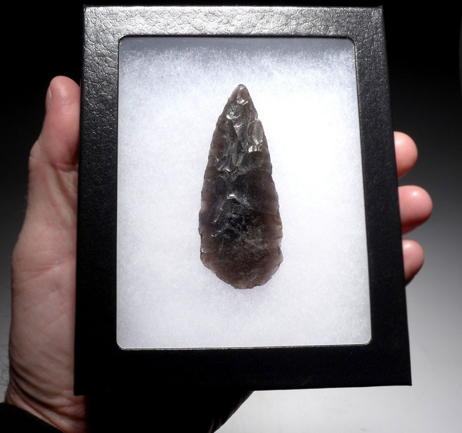 BIFACIAL MAYAN BIFACIAL KNIFE LEAF BLADE IN TRANSLUCENT OBSIDIAN *PC458 ...
