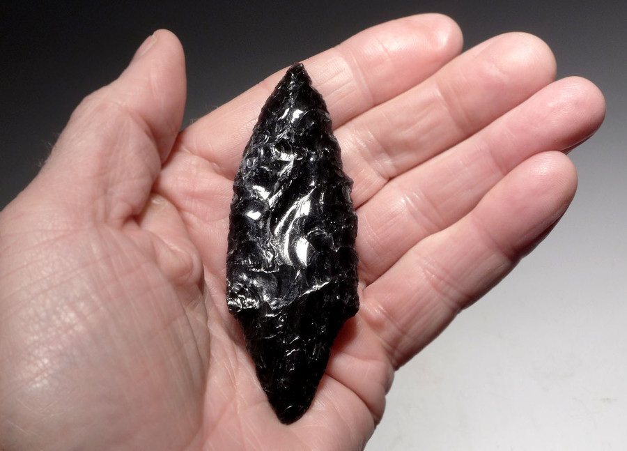 EXQUISITE MASTERPIECE LARGE MAYAN OBSIDIAN ATLATL SPEARHEAD *PC479 ...