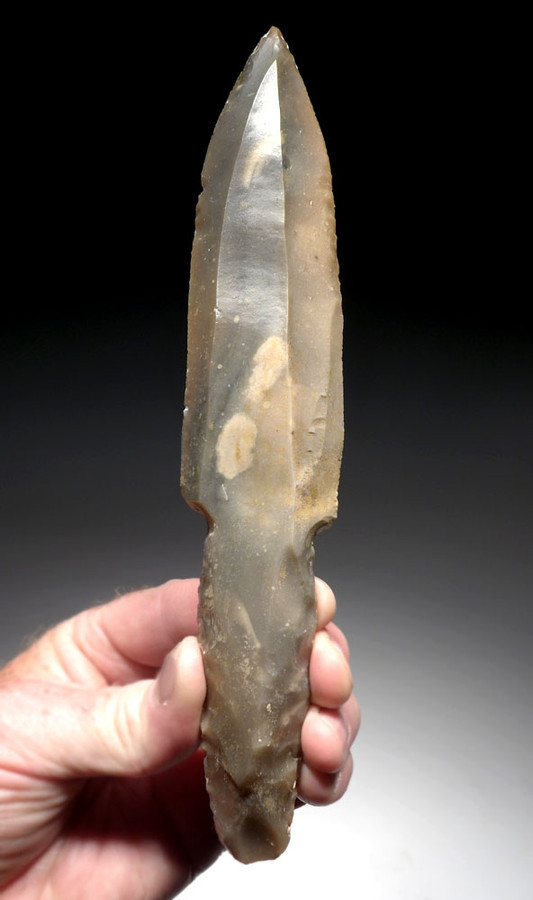 LARGE CHOICE MAYAN PRE-COLUMBIAN CHERT DAGGER STEMMED MACRO BLADE KNIFE ...