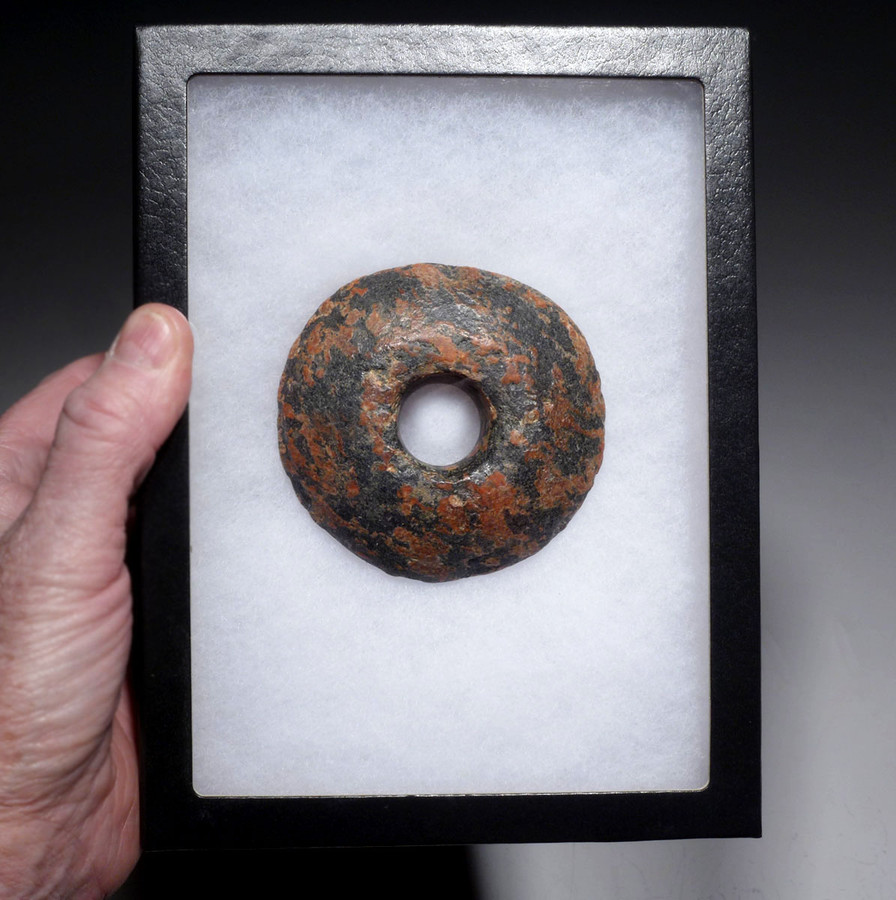 MUSEUM-CLASS INCREDIBLE RED GRANITE PRE-DYNASTIC EGYPTIAN DISK MACE ...