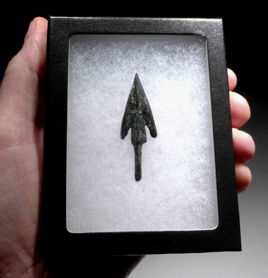 ANCIENT MYCENAEAN GREEK BRONZE AGE NEEDLE-BARBED ARROWHEAD *LUR343 ...