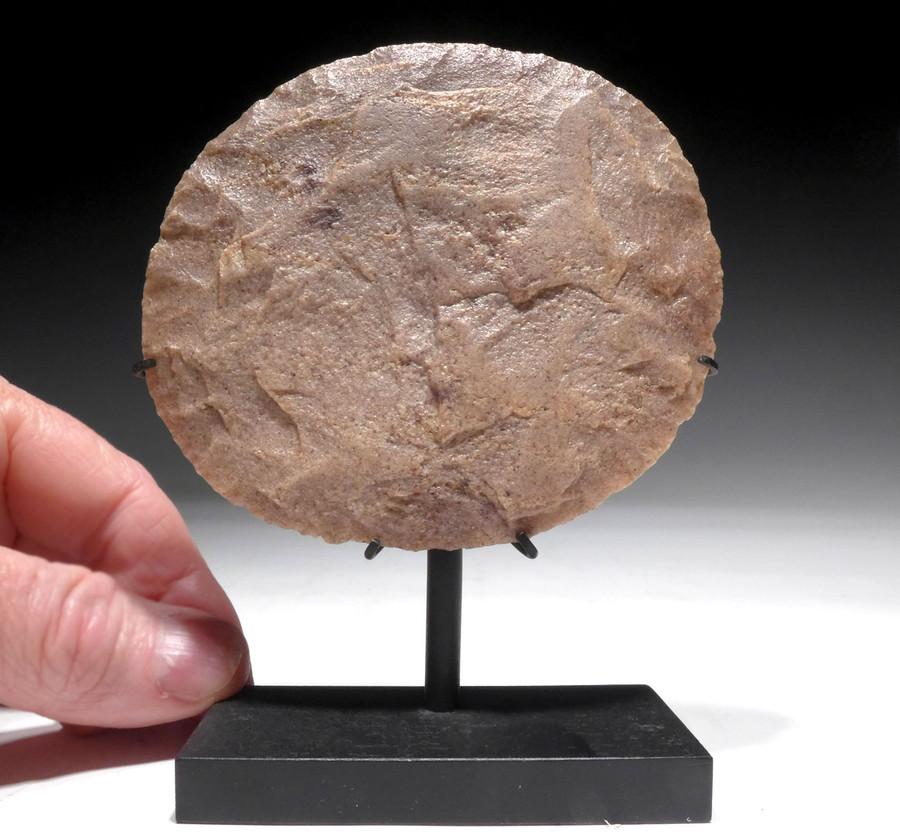 RARE PRESTIGE TENERIAN AFRICAN NEOLITHIC RED SUGAR QUARTZ 'SUN DISK ...