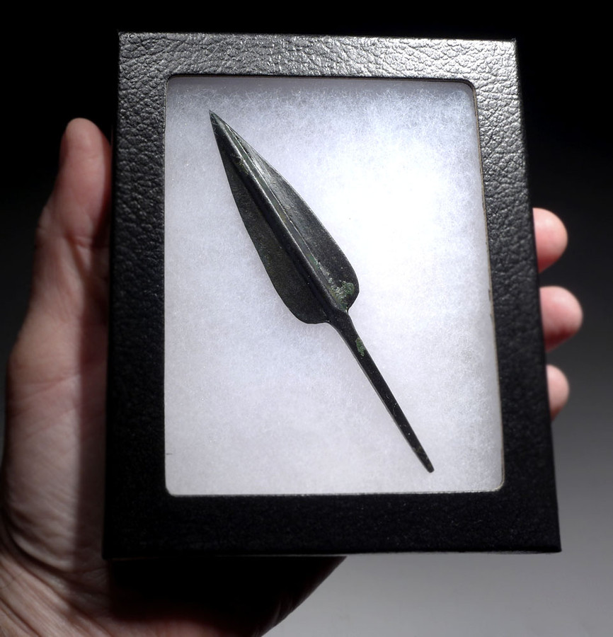 LARGE FINEST ANCIENT BRONZE BROADHEAD ARROWHEAD FOR WAR AND HUNTING ...