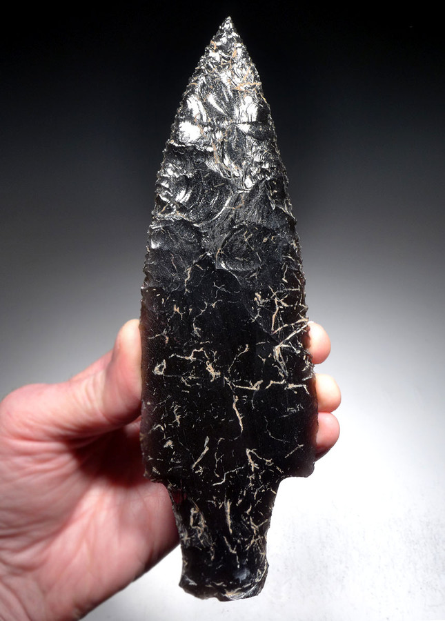 INCREDIBLE MAYAN PRE-COLUMBIAN SERRATED OBSIDIAN BIFACIAL MACRO BLADE ...