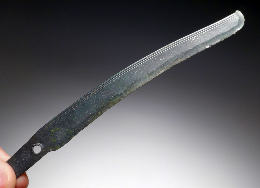 RARE ANCIENT CELTIC BRONZE SHAVING BARBER RAZOR KNIFE FROM A NOBLEMAN ...